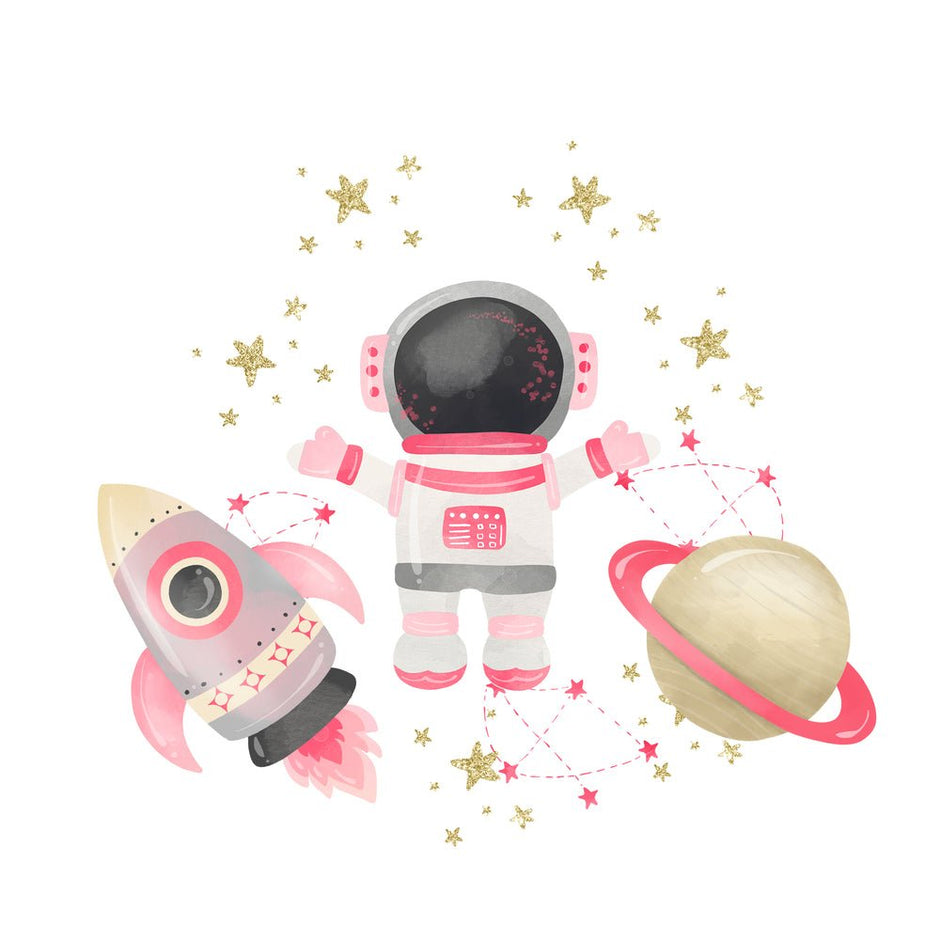 Space Girls Scene #4 Fabric Panel