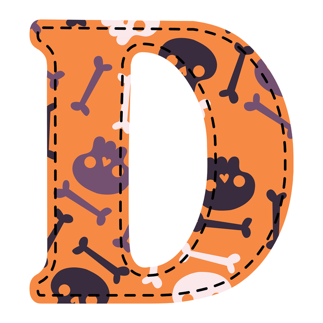 Spooky Letter ''D'' Fabric Panel