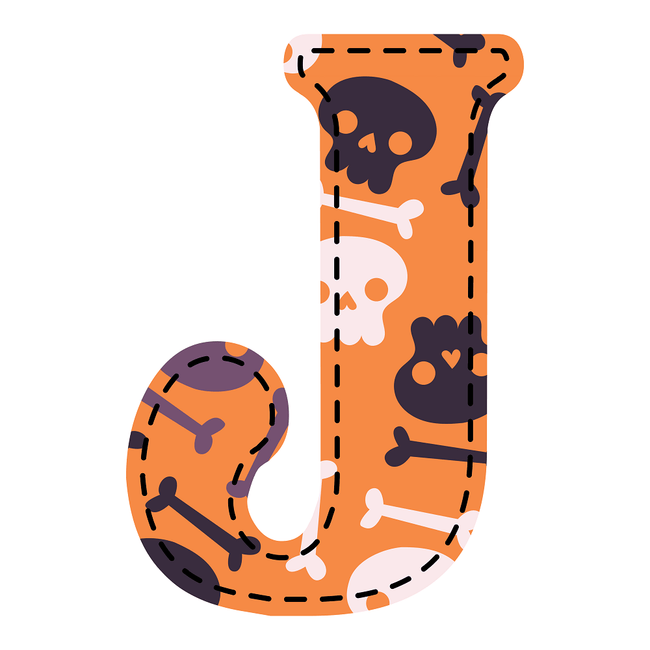 Spooky Letter ''J'' Fabric Panel