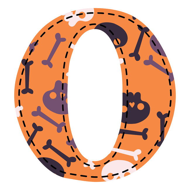 Spooky Letter ''O'' Fabric Panel