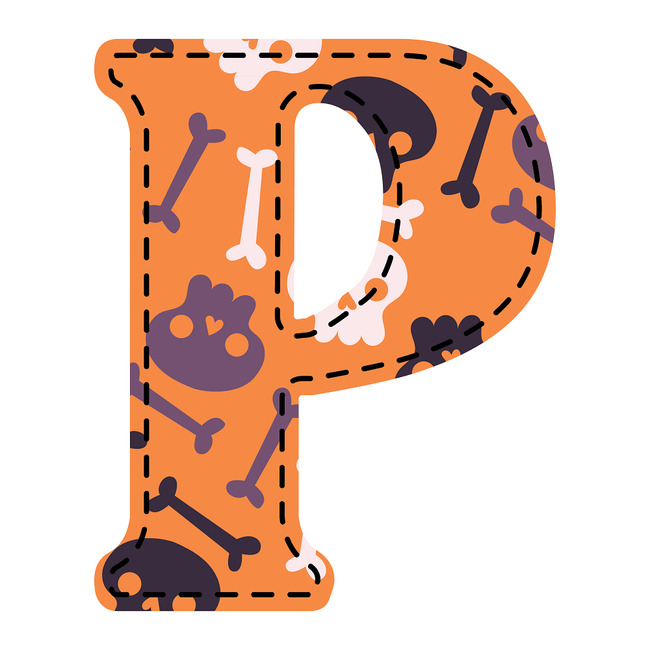 Spooky Letter ''P'' Fabric Panel