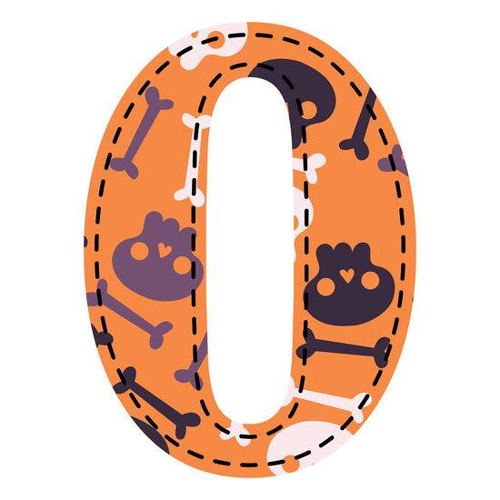 Spooky Number ''0'' Fabric Panel