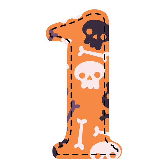 Spooky Number ''1'' Fabric Panel