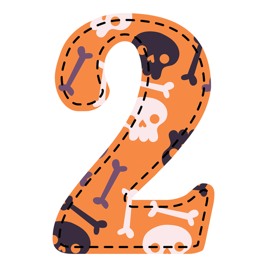 Spooky Number ''2'' Fabric Panel
