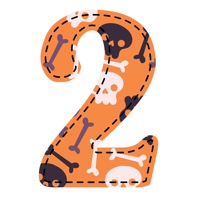 Spooky Number ''2'' Fabric Panel