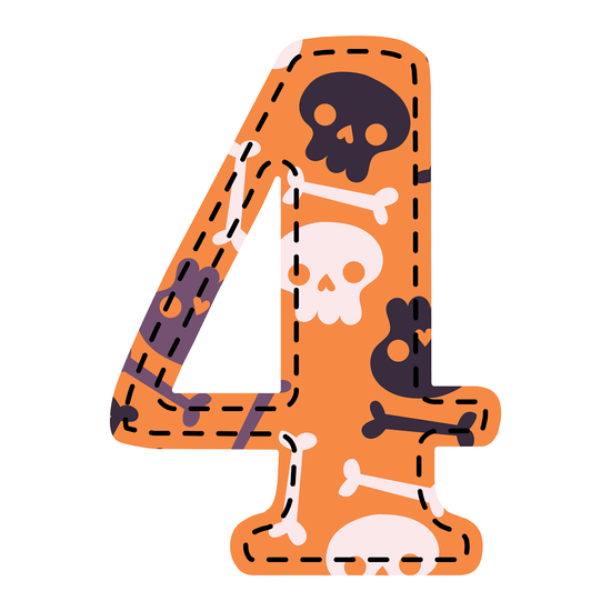 Spooky Number ''4'' Fabric Panel