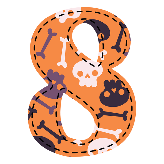 Spooky Number ''8'' Fabric Panel