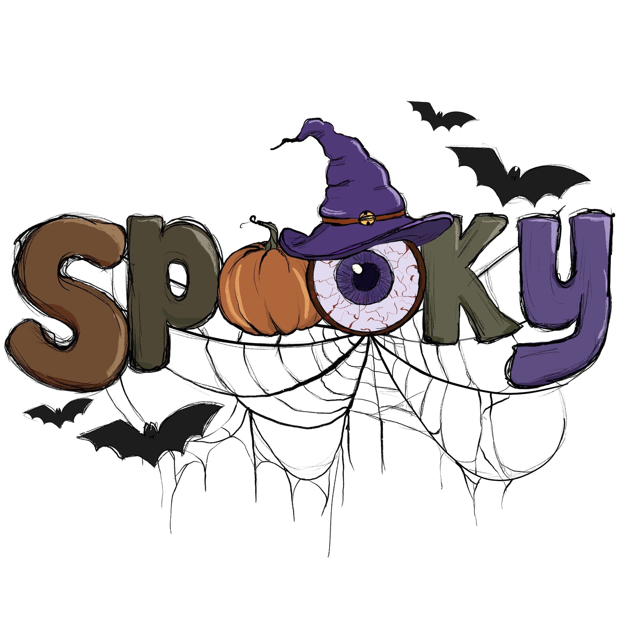 Spooky Words Fabric Panel