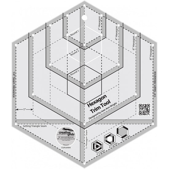 Hexagon Trim Tool with 21 Holes, Creative Grids