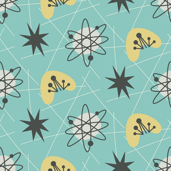 Vintage Atomic Pattern Fabric