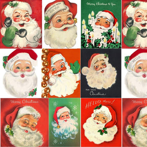 Vintage Santa Claus Collage #1 Fabric