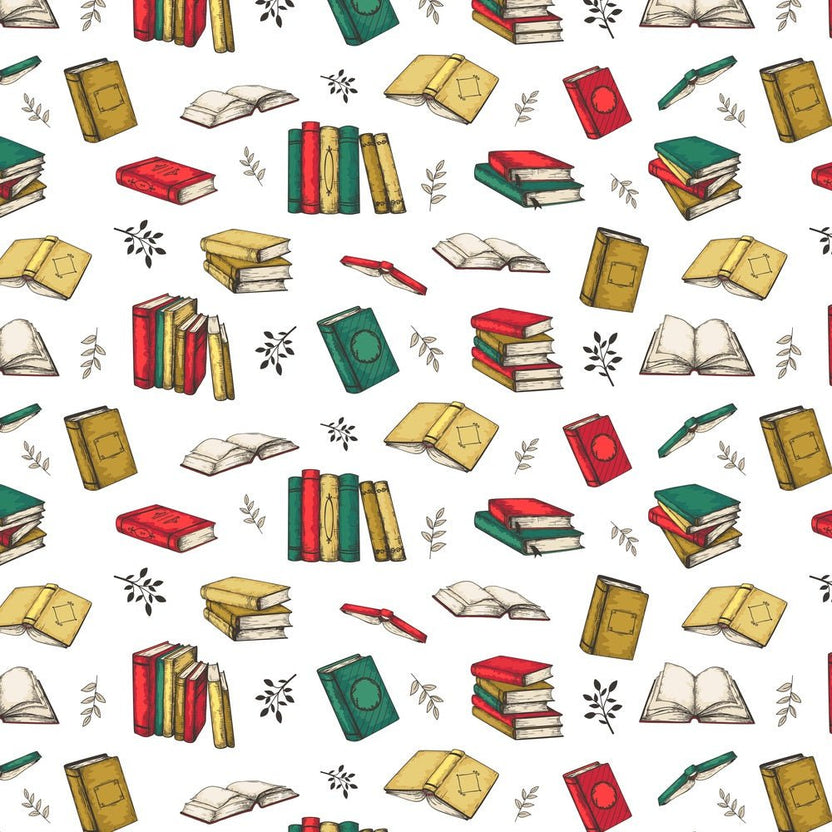 Vintage Scattered Books Fabric