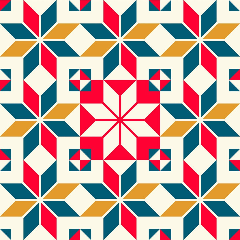 Vintage Wall Tiles Fabric - Multi
