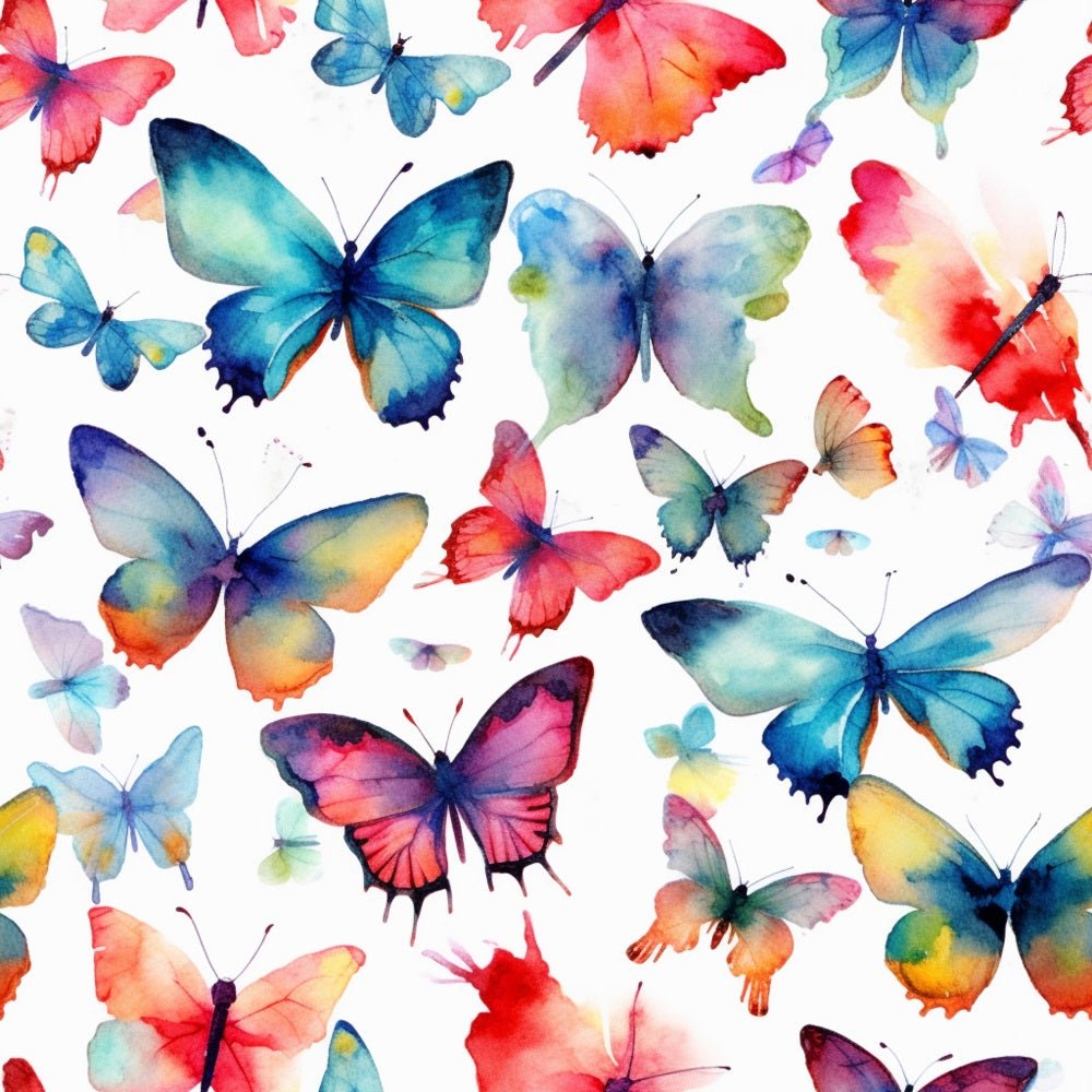 Watercolor Butterflies Pattern #1 Fabric