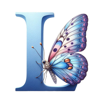 Watercolor Butterfly Letter ''L'' Fabric Panel