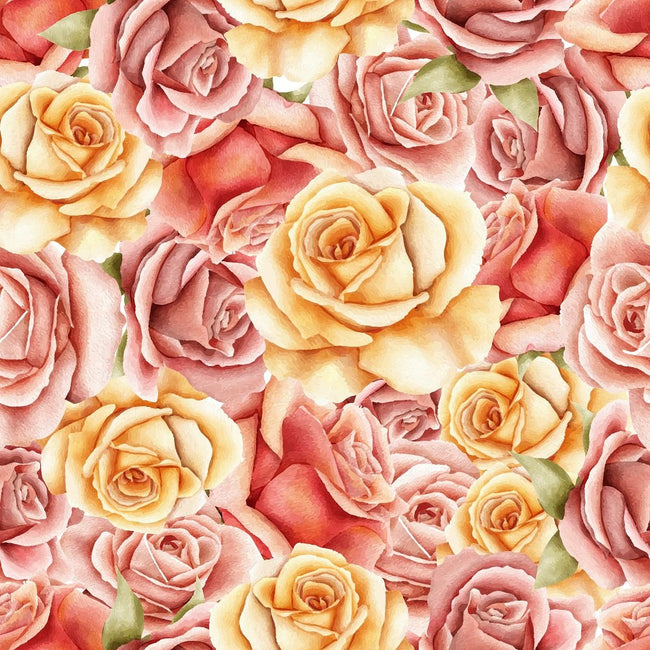 Watercolor Packed Roses Fabric