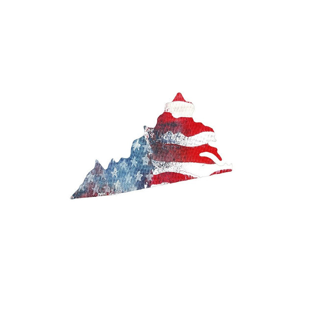 Watercolor Textured Flag Fabric Panel - Virginia