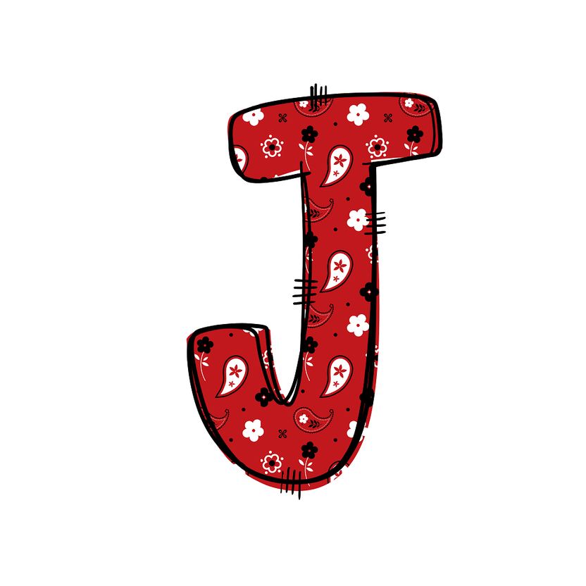 Western Cowboy ''J'' Paisley Fabric Panel