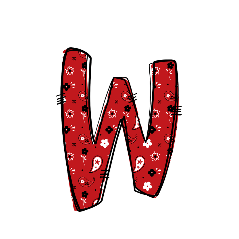 Western Cowboy ''W'' Paisley Fabric Panel