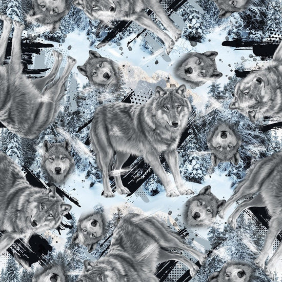 Winter Wolves Fabric